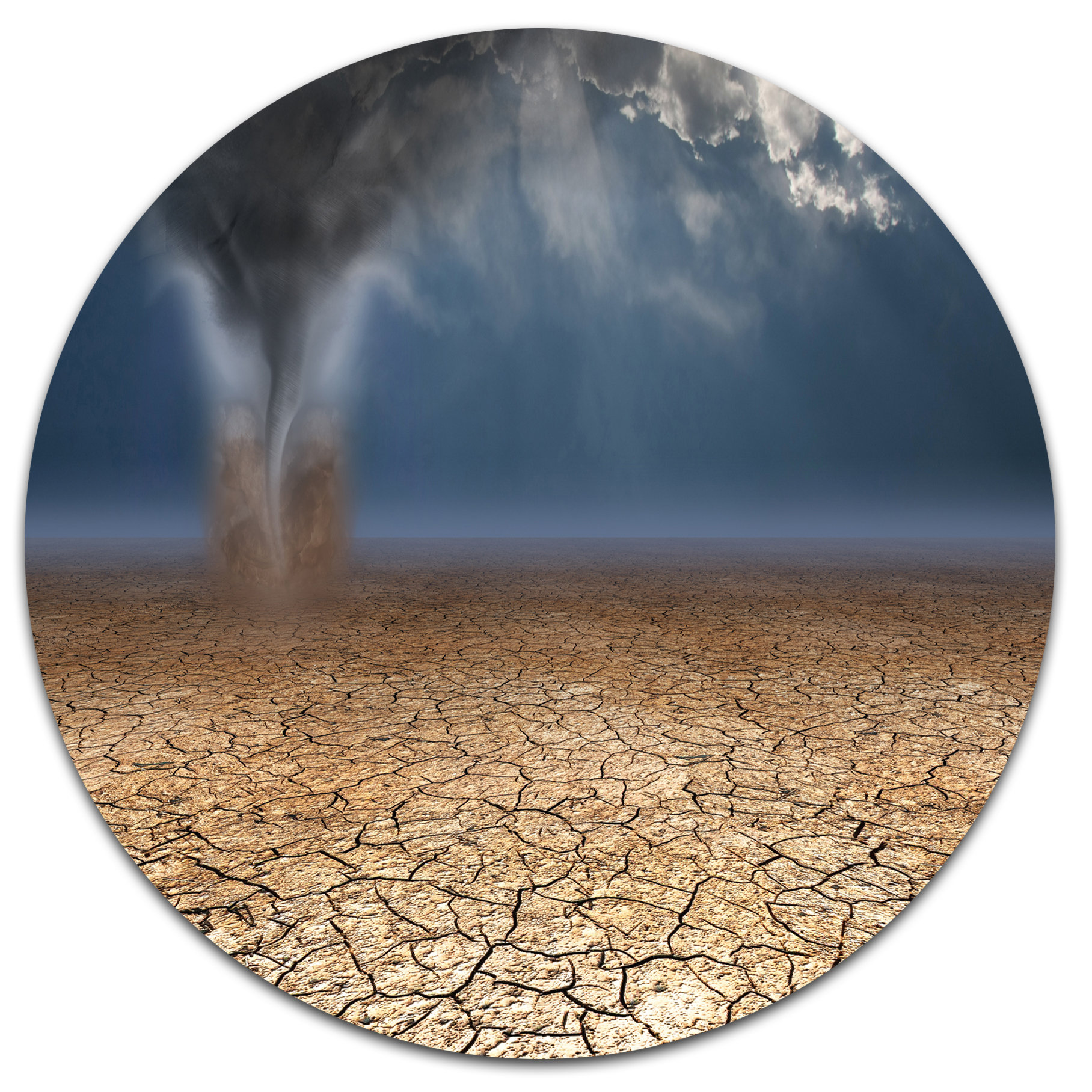 Dust Devil In The Desert, Landscape Large Disc Metal Wall Art, Disc of ...