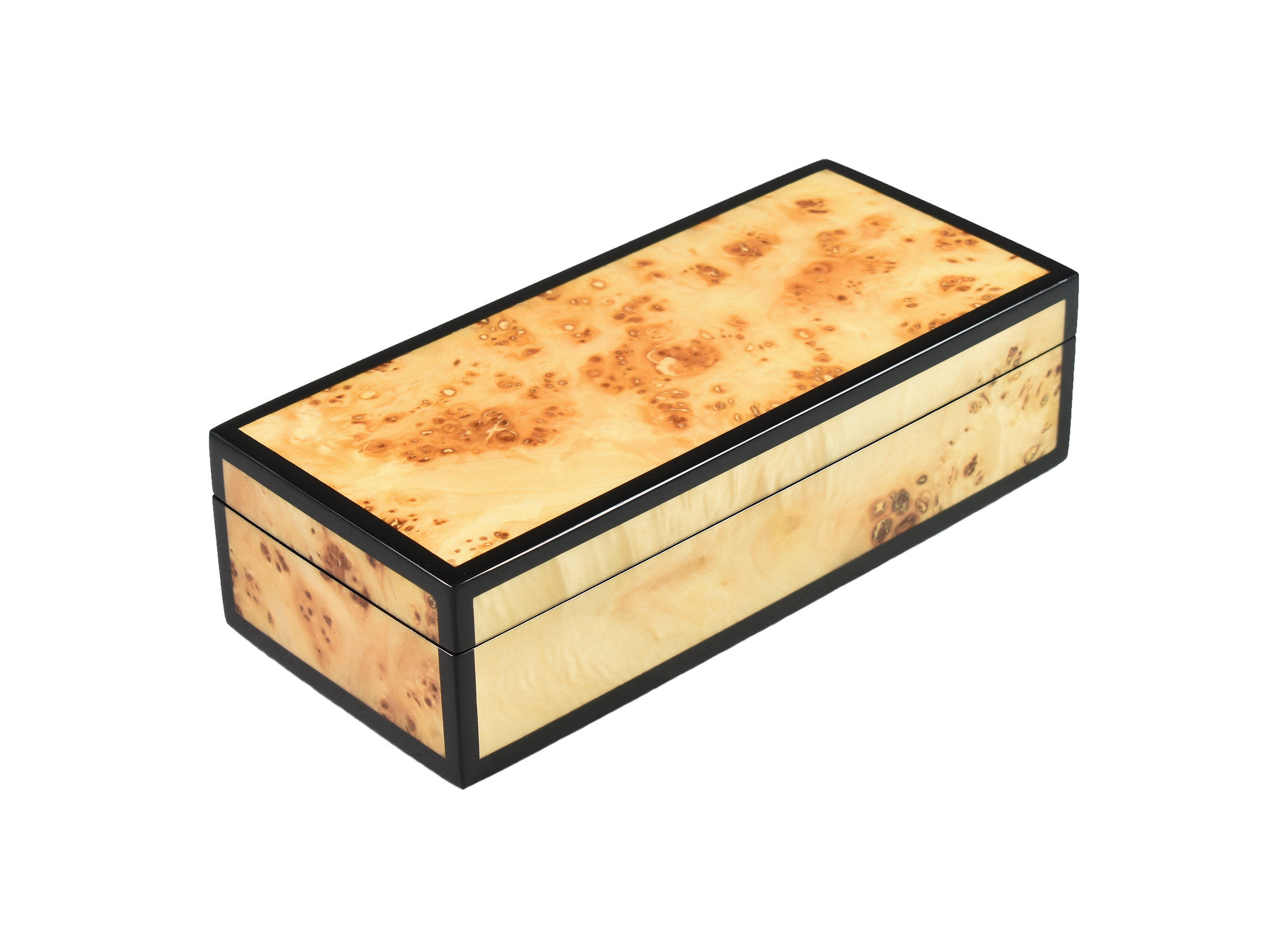 Lacquer Long Pencil Box, Mappa Burl - Contemporary - Decorative Boxes ...
