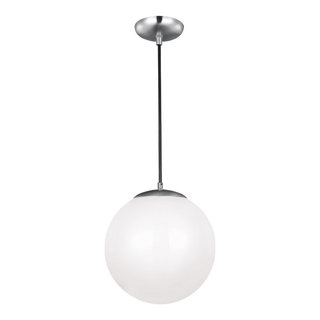 Leo - Hanging Globe Extra Large One Light Pendant Satin Aluminum Bulbs ...