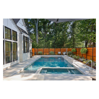 Lemont, IL Rectilinear Pool with Interior Hot Tub - Traditional ...