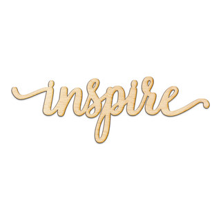 Inspire Script Wood Word Wall Art Sign, 12" wide x 4" tall - Rustic ...