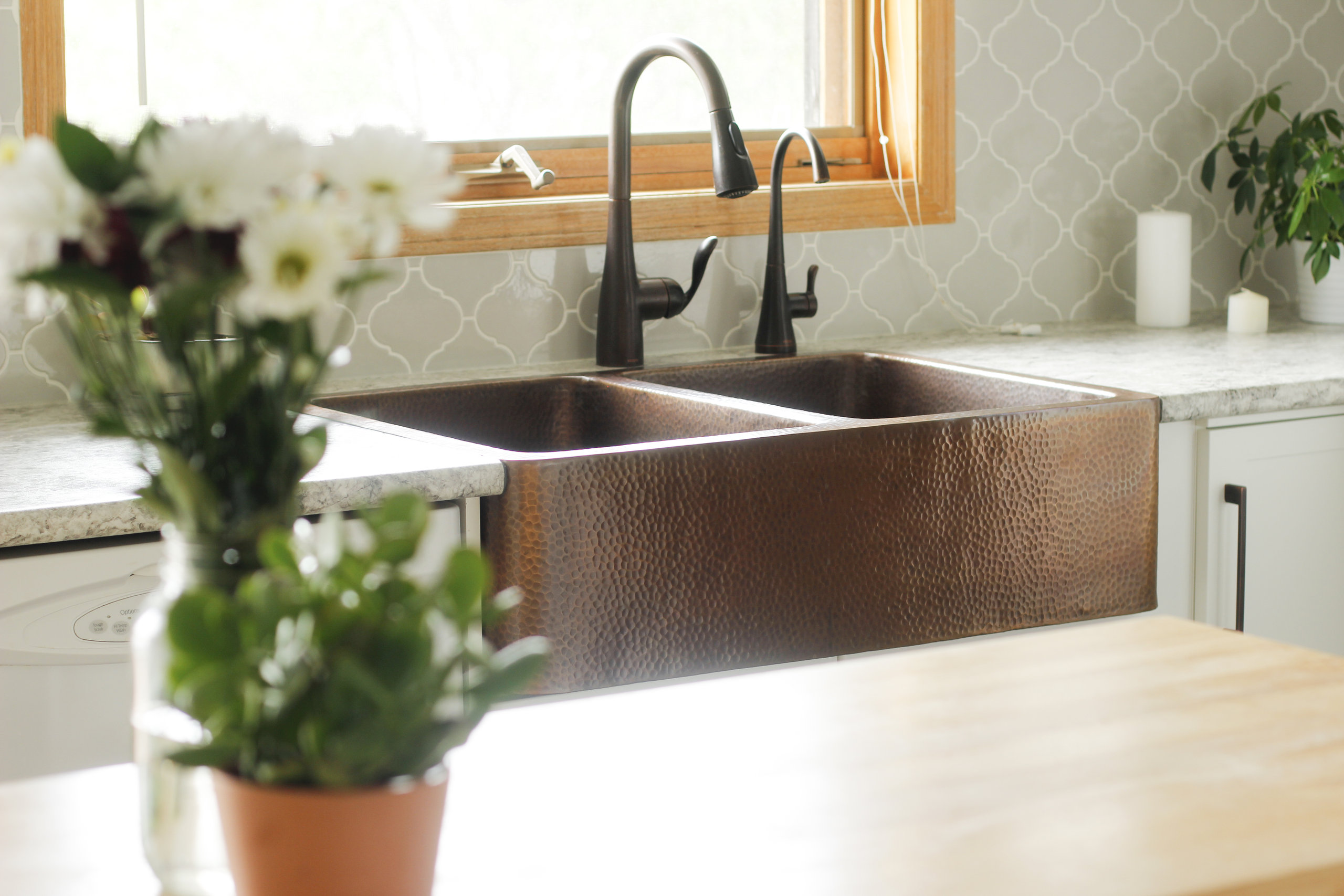 Adams Copper 33" Double Bowl Farmhouse Apron Front Undermount Kitchen ...