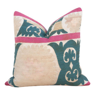 Dawn Dew Vintage Suzani Pillow - Contemporary - Decorative Pillows - by ...