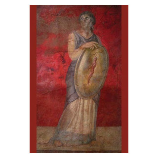 Standing Woman Holding a Shield, 12" x 18" - Traditional - Prints And ...