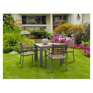 Seville 5-Pieces Square Dining Set - Transitional - Outdoor Dining Sets ...