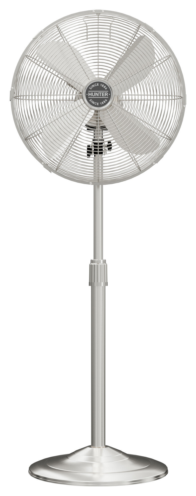 Hunter Classic Brushed Nickel 4-Blade Oscillating 3-speed Standing Fan ...