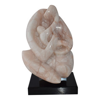 Mother and Child Marble Sculpture mounted on carousel base 12" x 11" x ...