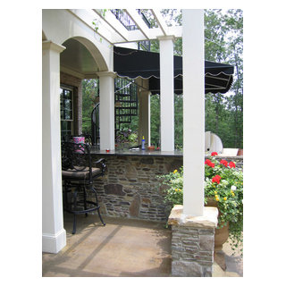 Pedestal Fieldstone Columns, Cypress Arbor, Fieldstone Bar - Craftsman ...