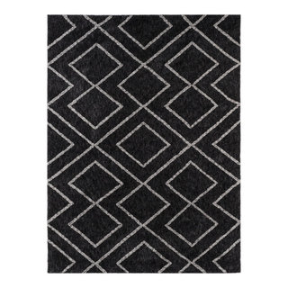 Amer Rugs Bryant BRY-8 Graphite Gray Shag Area Rugs, 5'x7'6" Rectangle ...