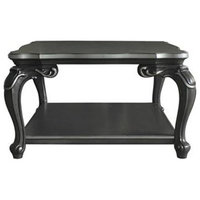 ACME Delphine Rectangle Coffee Table, Charcoal Finish - Victorian ...