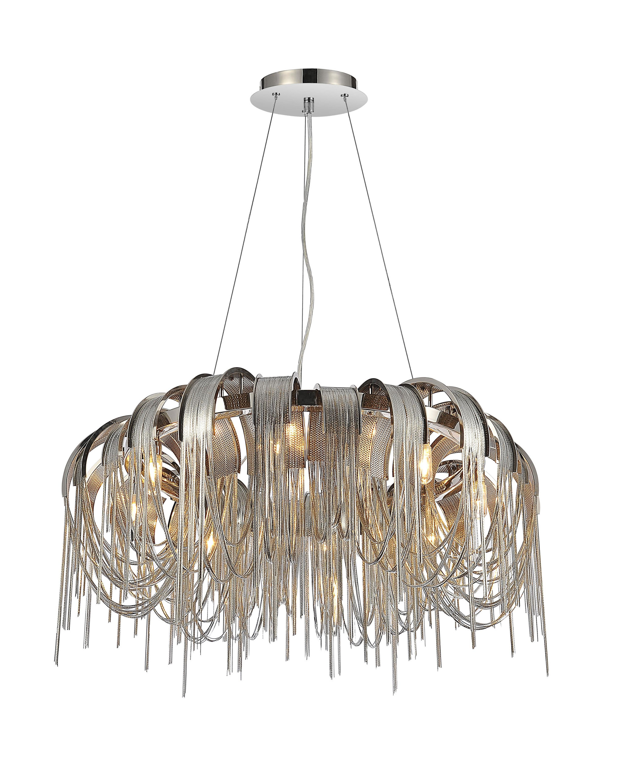 Shirley 8 Light Down Chandelier With Chrome Finish - Contemporary ...