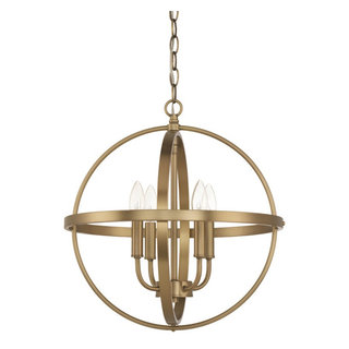 HomePlace by Capital Lighting 4 Light 18" Pendant, Aged Brass ...