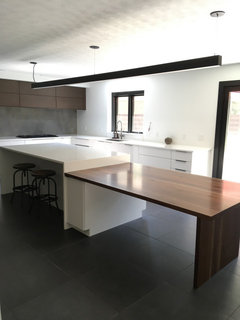 Two tiered kitchen island