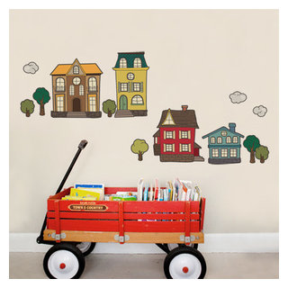 Houses Vinyl Wall Stickers - Wall Decals - by Simple Shapes | Houzz