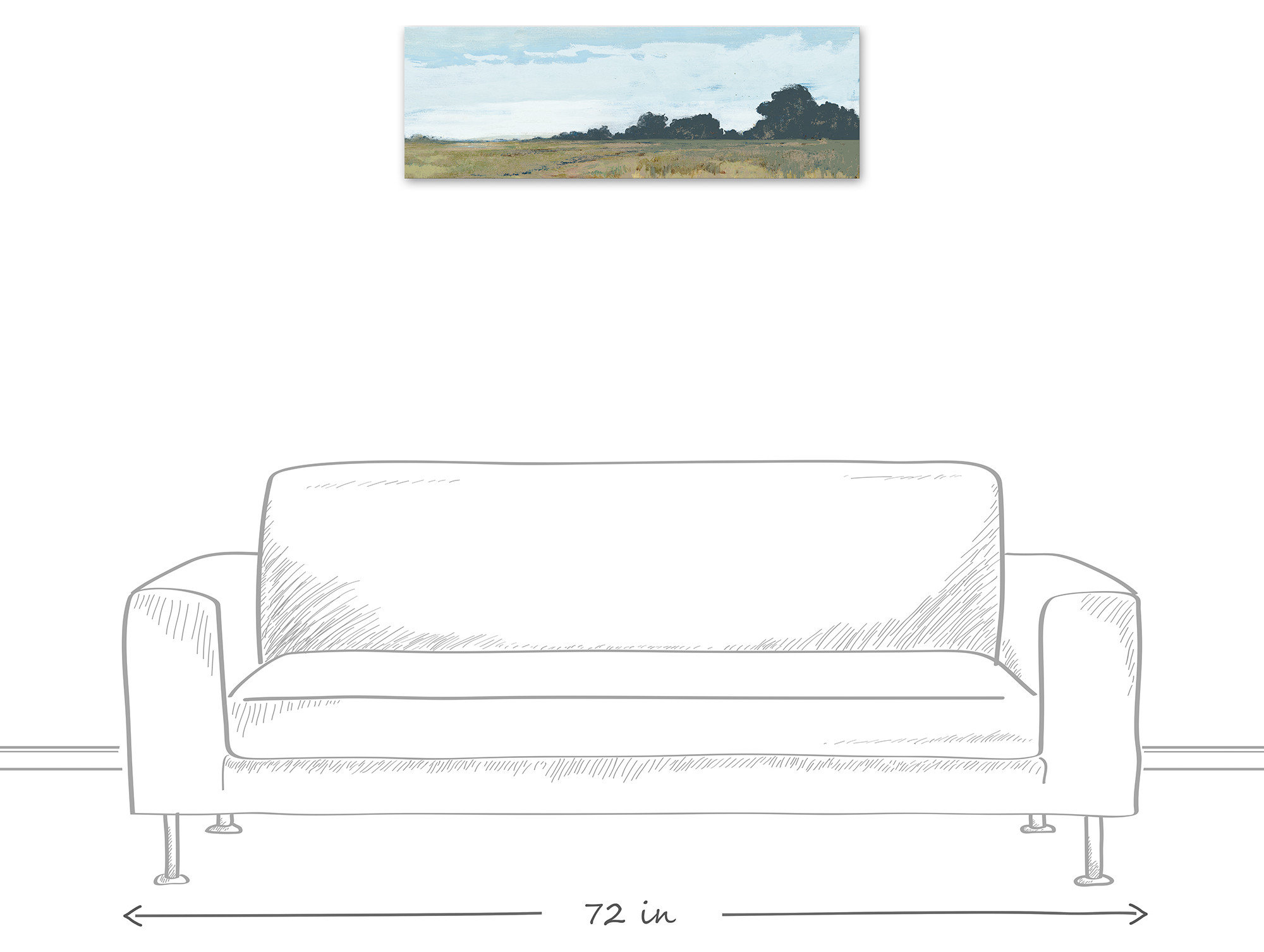 Distant Trees 36x12 Canvas Wall Art, 36x12 - Contemporary - Prints And ...