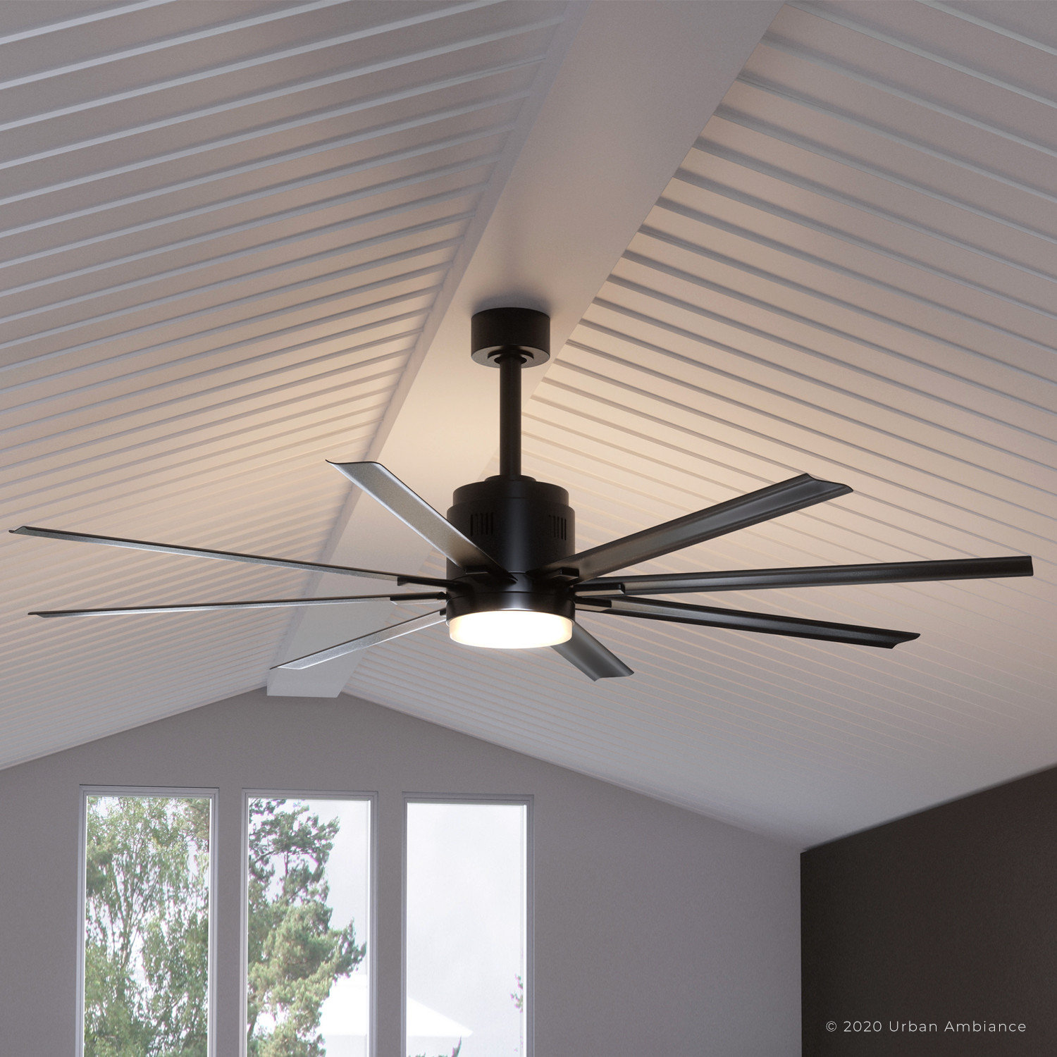 Luxury Urban Loft Ceiling Fan, Midnight Black, UHP9050, Chatham ...
