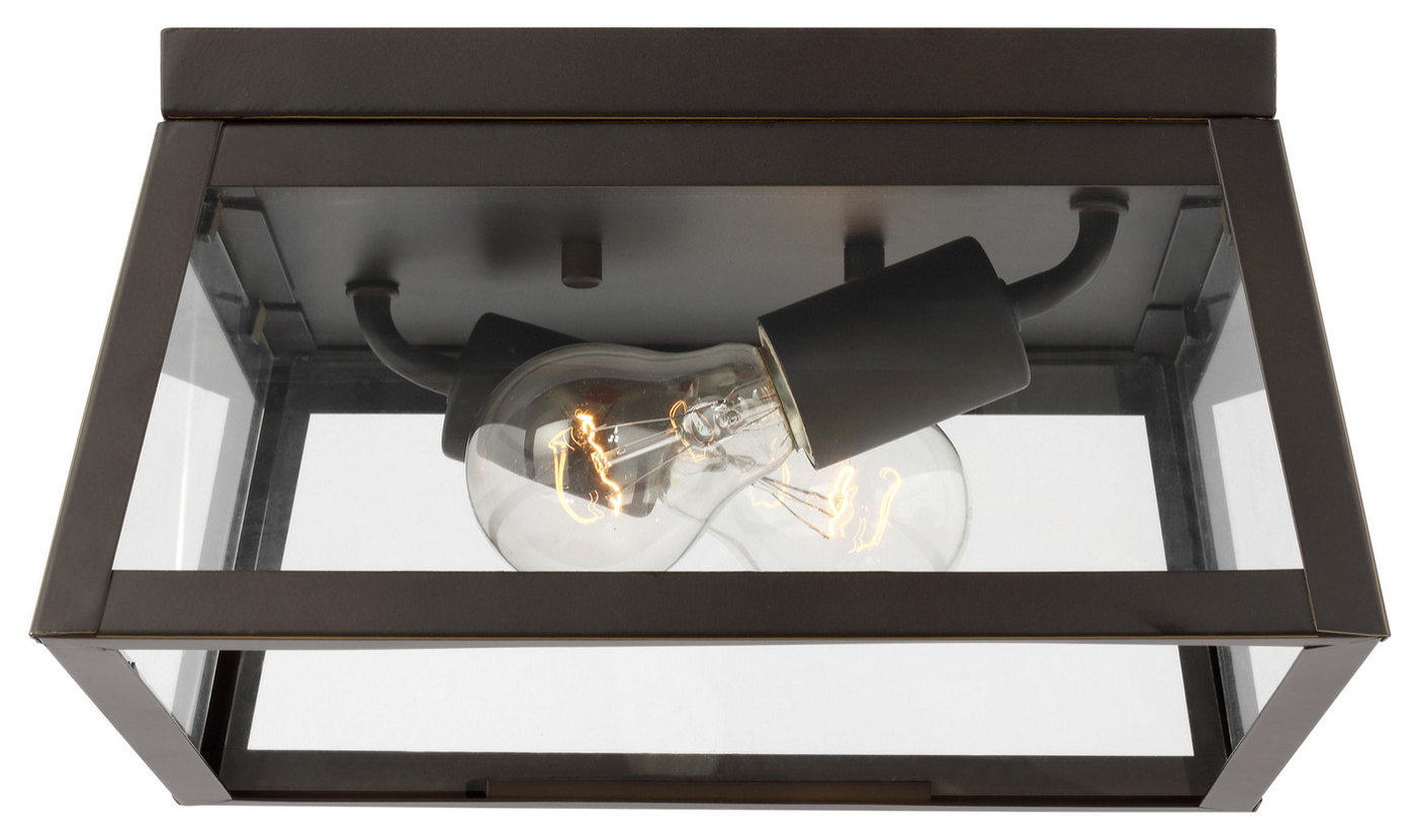 Founders 2-Light Outdoor Flush Mount, Antique Bronze - Transitional ...