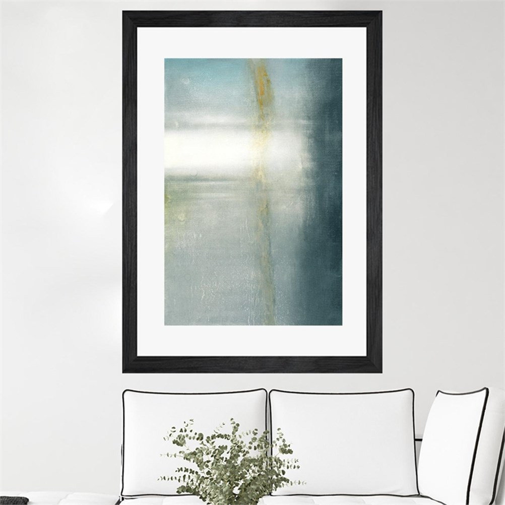 Giant Art 24x36 Vibration - turquoise Matted and Framed in White ...