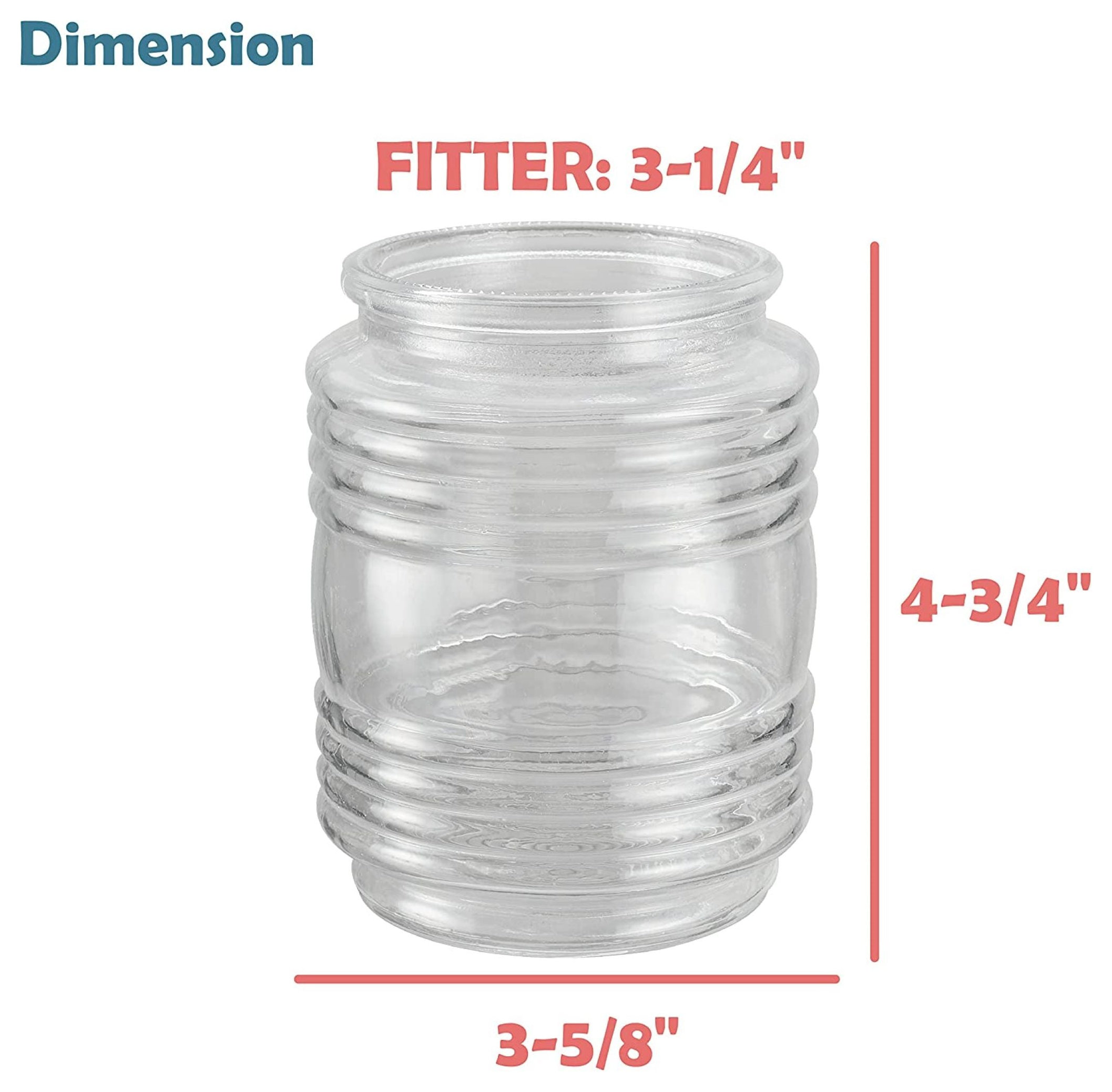 23603-02 Replacement Clear Jelly Jar Glass Shade,2 Pack. - Transitional ...