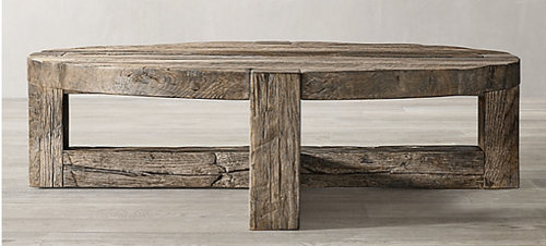 Looking for Restoration Hardware-esque rustic round coffee table