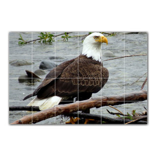 Bird Ceramic Tile Wall Mural HZ500171, 72" Wide x 48" High - Rustic ...