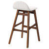 Juno Wood Bar Stool, Set of 2, Ivory Fabric - Transitional - Bar Stools ...