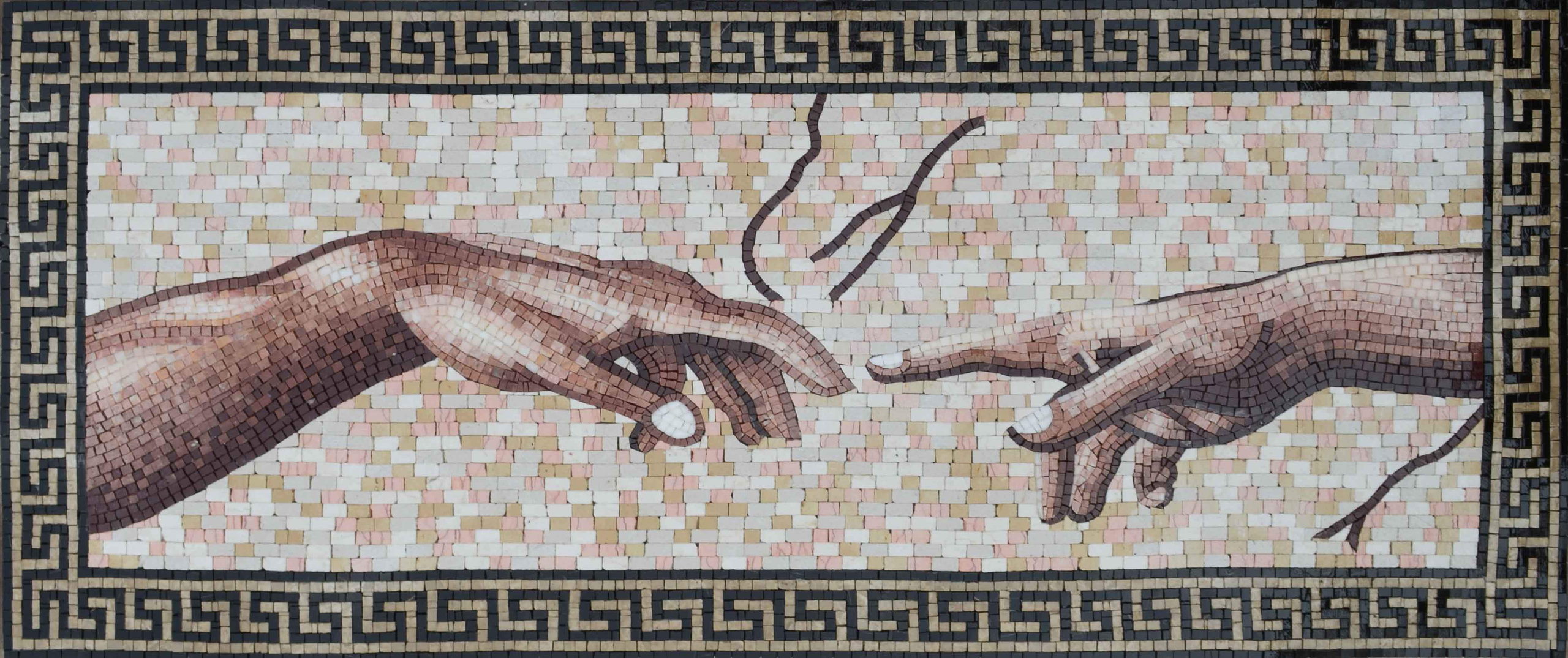 Mosaic Wall Art, The Creation of Adam, 72" x 30" - Contemporary - Tile ...
