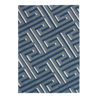 Liora Manne Roma Maze Indoor Rug Denim Wool Viscose 5X8 Hand Tufted ...