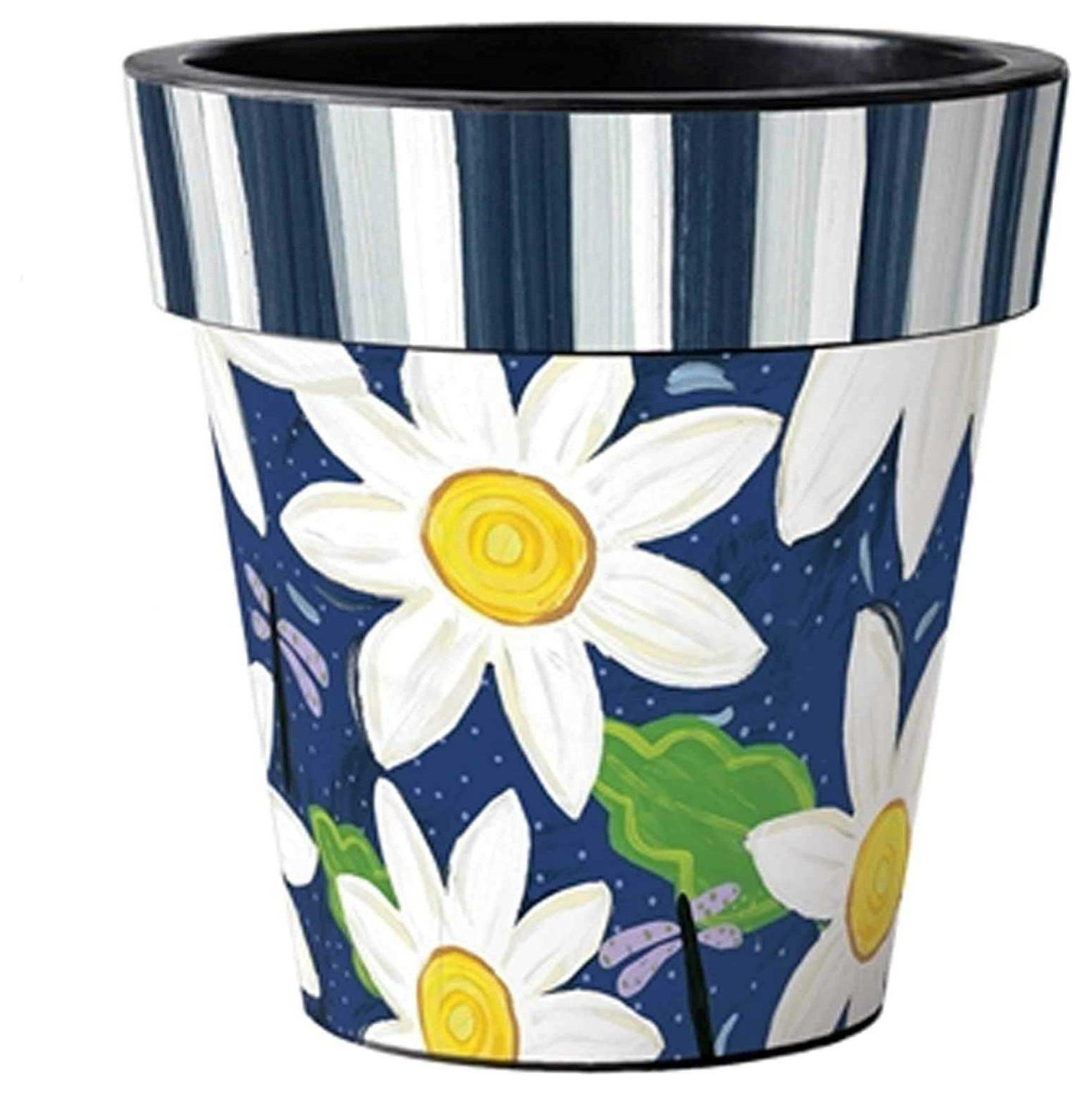 Daisy Blues 12" Art Planter, Outside Planter, Summer Planter, Holiday ...