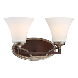 Astrapia 2-Light Bath Vanity Dark Rubbed Sienna/Aged Silver Etch ...