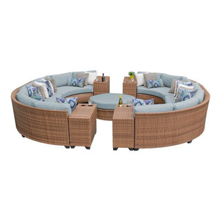 Laguna 11 Piece Outdoor Wicker Patio Furniture Set 11b in Spa ...