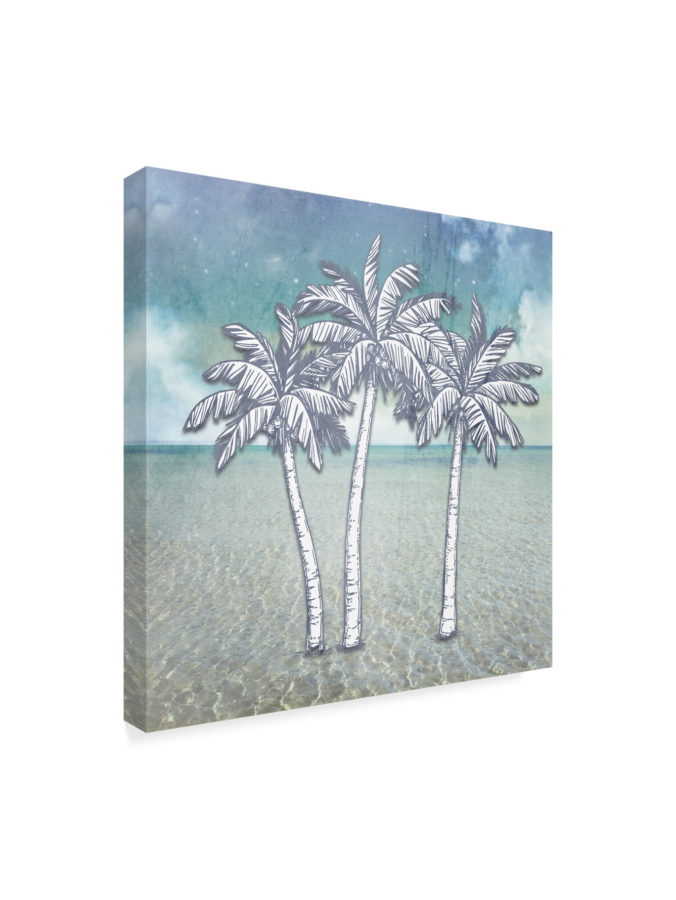 "Palm Trees" by Lightboxjournal, Canvas Art, 35"x35" - Tropical ...