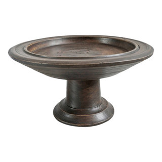 Consigned Vintage Java Pedestal Tray, Medium - Traditional - Serving ...
