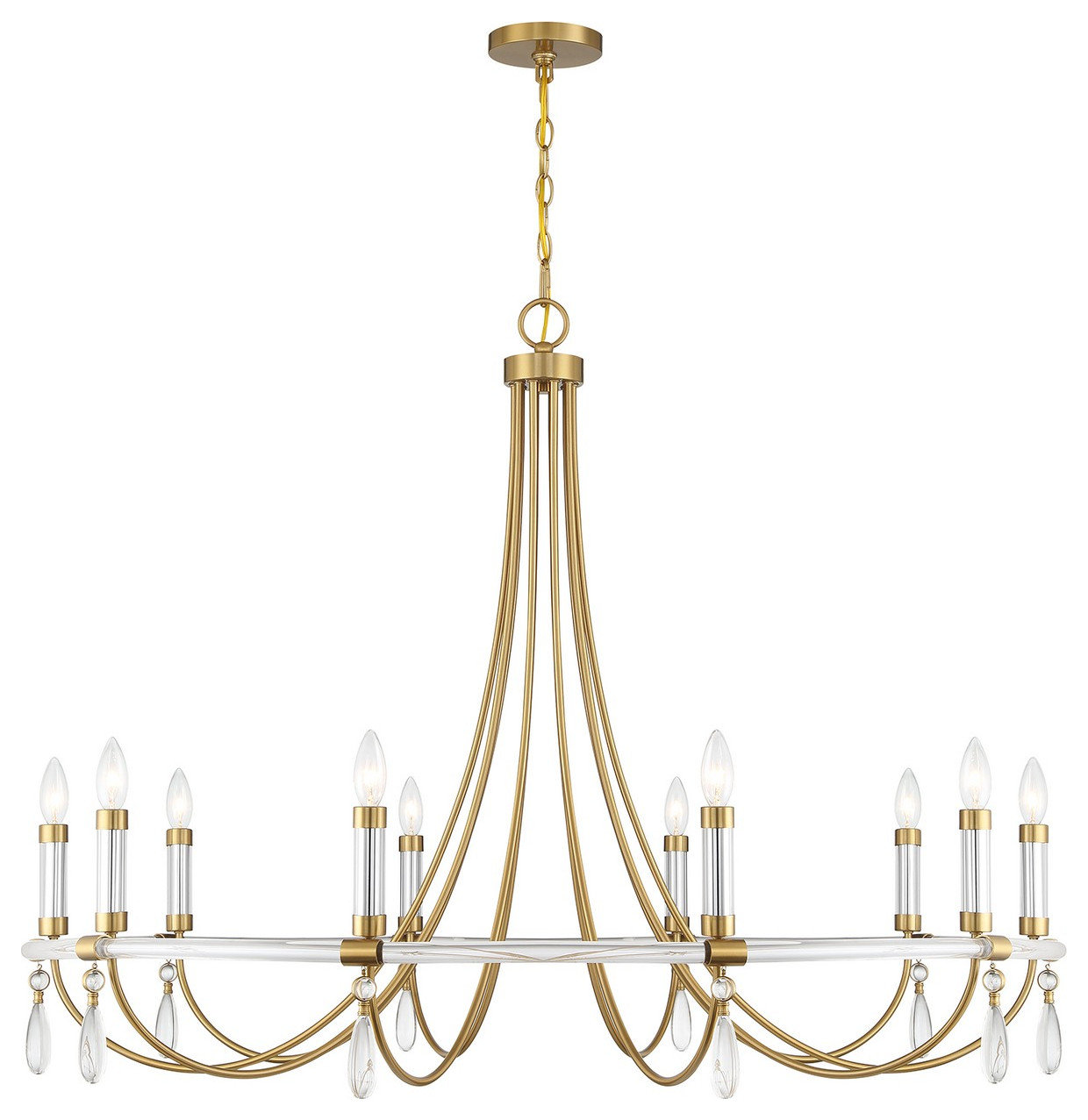 Mayfair 10-Light Chandelier, Warm Brass and Chrome - Transitional ...