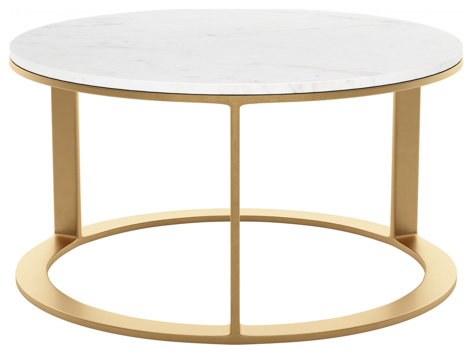 Helena Marble Coffee Table White and Gold - Contemporary - Coffee ...
