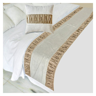 Decorative Pink Velvet Twin Bed Runner Only, Chevron - Artful Chevron ...