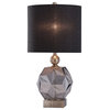 Richmond Table Lamp Smoke Finish on Glass Body With Brass Finish on ...