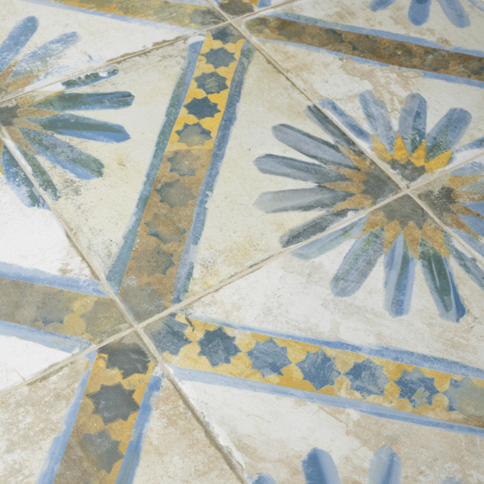 Kings Marrakech Blue Ceramic Floor and Wall Tile - Farmhouse - Wall And ...