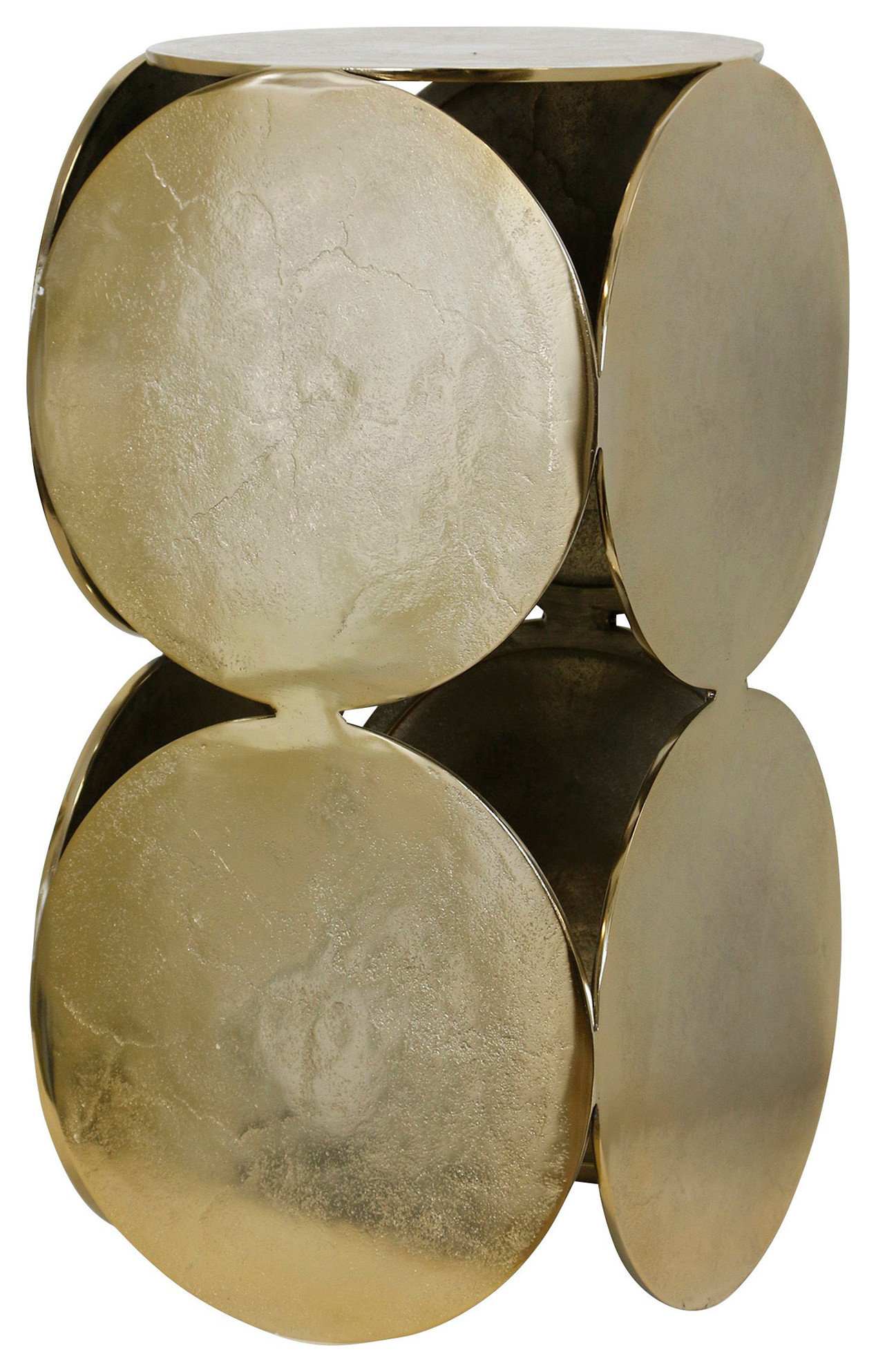 Champagne Aluminum Disk Sculpted Chair Side Table - Contemporary - Side ...