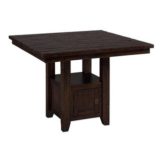 Kona Grove Fixed Pub Table With Storage Base - Transitional - Coffee ...