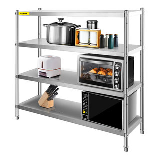 VEVOR Stainless Steel Shelving Adjustable Storage Shelf 4-Tier Storage ...
