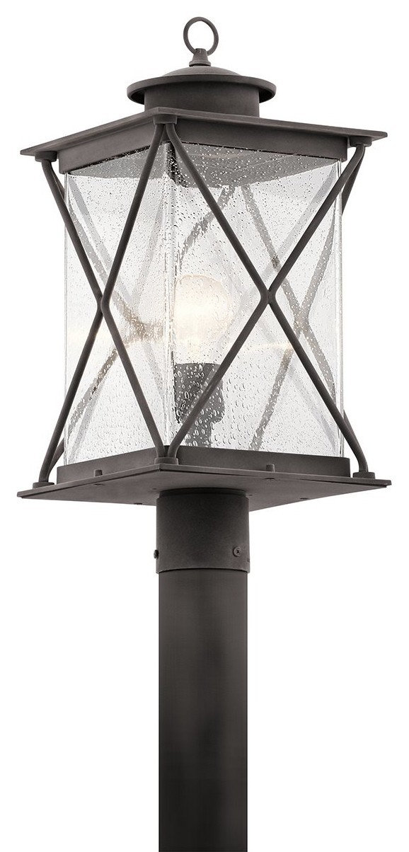 Kichler Argyle Outdoor Post Mount 1-Light, Weathered Zinc, Clear Seeded ...