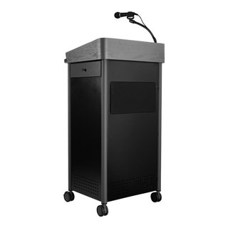 Oklahoma Sound® Greystone Lectern with Sound, Charcoal - Transitional ...