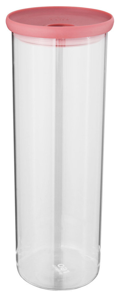 Leo Glass Pasta Container, Pink - Contemporary - Food Storage ...