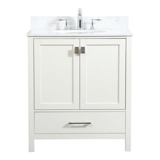 Iris Single Bathroom Vanity With Backsplash, 30" - Transitional ...