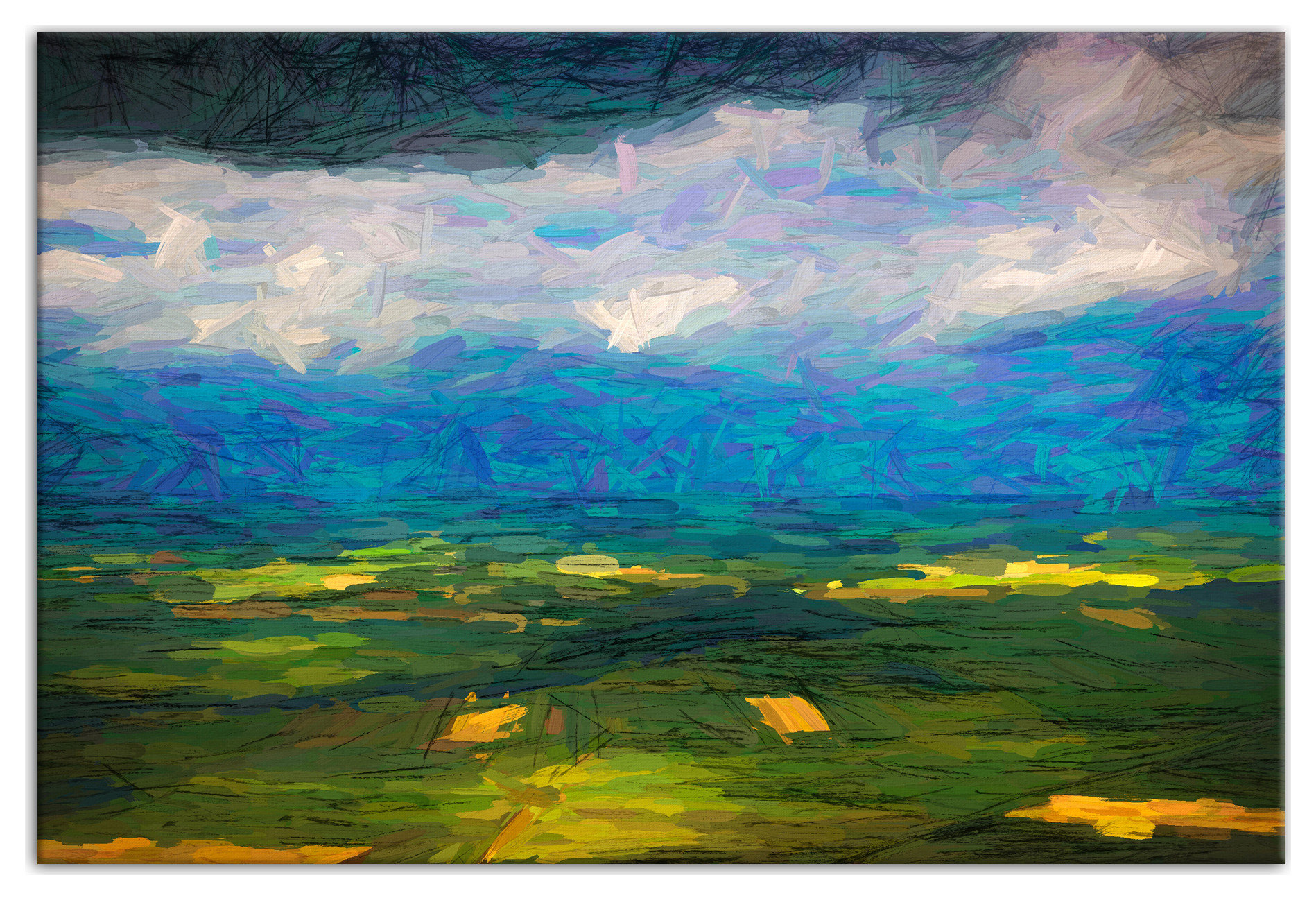 Abstract Landscape 30x20 Canvas - Contemporary - Prints And Posters ...