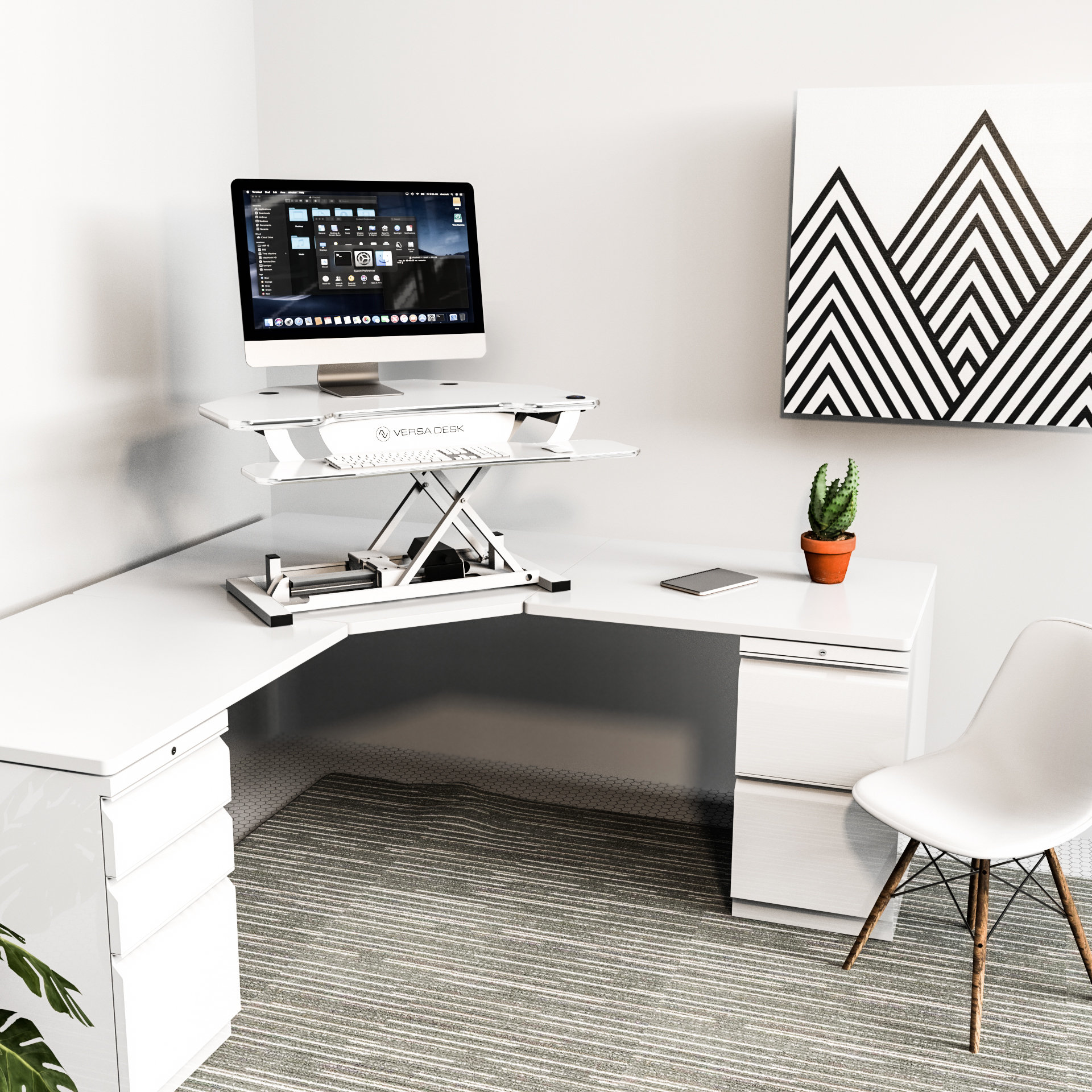 VERSADESK Standing Desk Converter,36” PowerPro Corner Electric ...