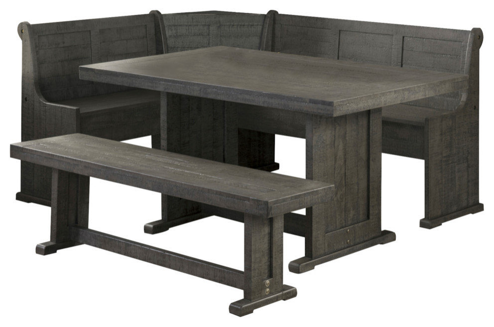 Sunset Trading Sunny Dining Nook Table Set With Gray Finish VH-1890-G ...