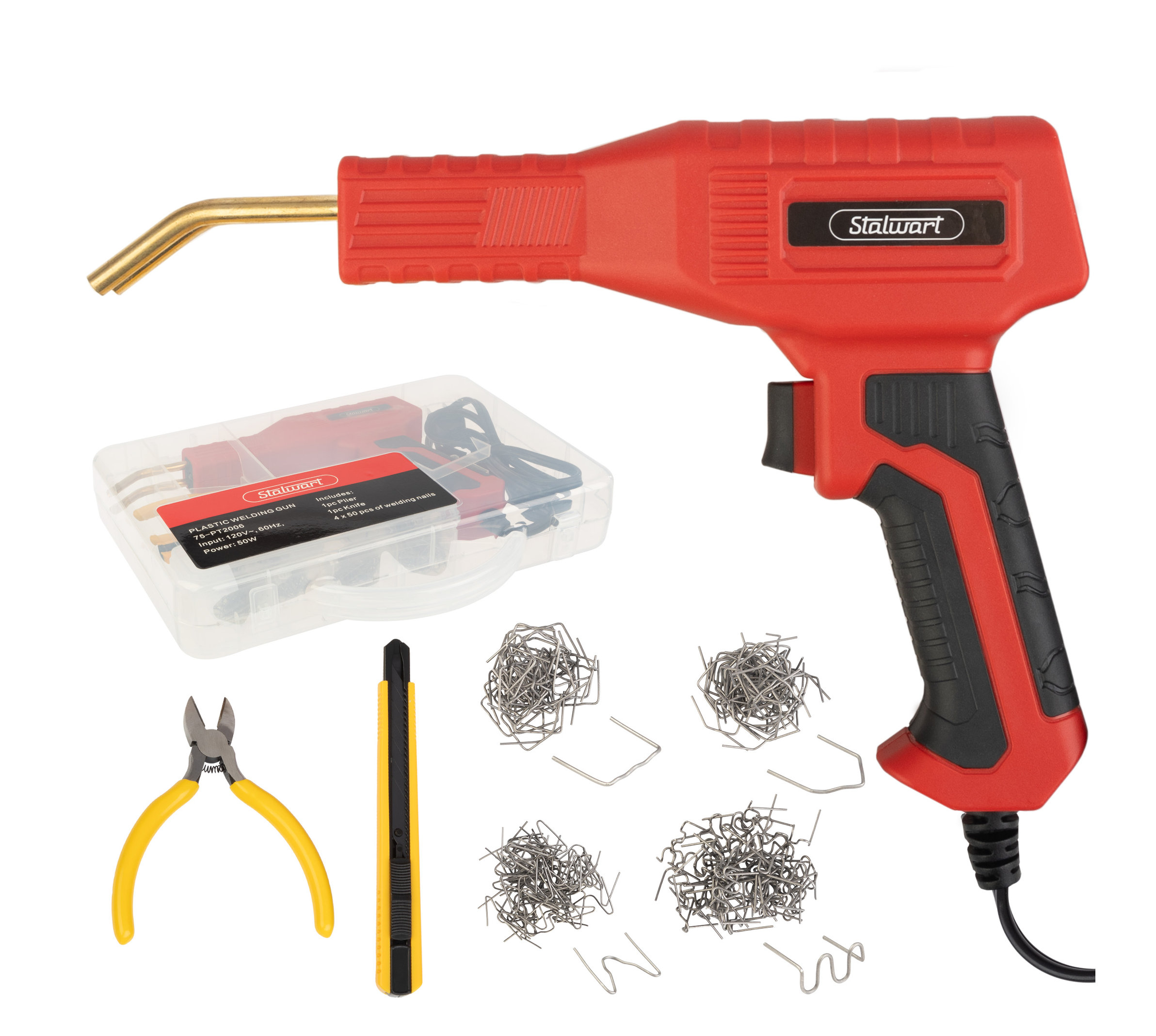 120V/50W Plastic Weld Kit With 200PCS Staples, Wire Cutter, and Utility ...