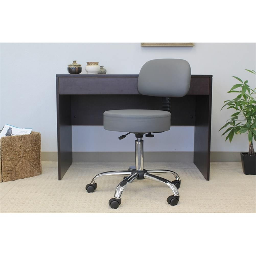 Boss Office Products Vinyl Mid-Back Medical Stool in Black ...